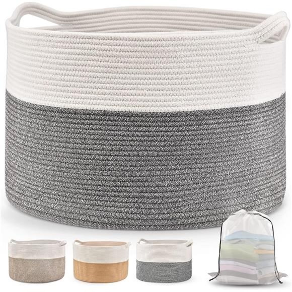 Storage & Organization | Large Cotton Rope Basket 22 X 22x14 Extra ...